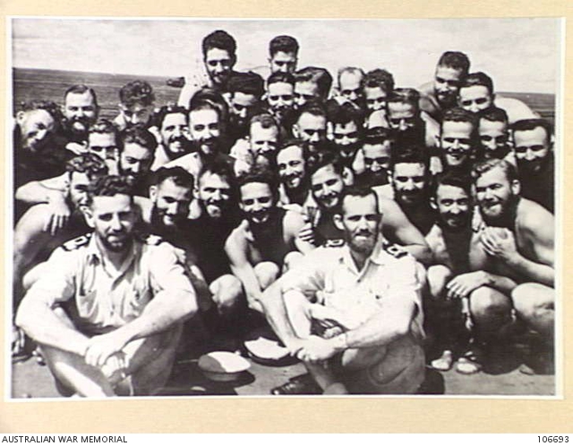 1944-10. A GROUP OF OFFICERS AND RATINGS ON BOARD HMAS WESTRALIA ...