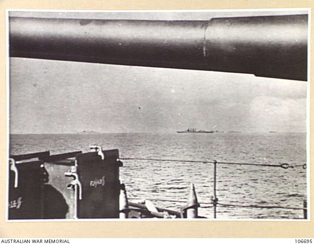 1944-09-15. ON BOARD HMAS ARUNTA BOUND FOR MOROTAI, NEI. HMA SHIPS ...