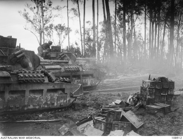 TARAKAN ISLAND, 1945-06-11. MATILDA TANKS OF 11 TROOP, C SQUADRON, 2 ...