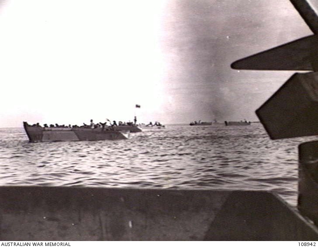 BRUNEI, NORTH BORNEO, 10 JUNE 1945. LANDING CRAFT VEHICLE PERSONNEL, OF ...
