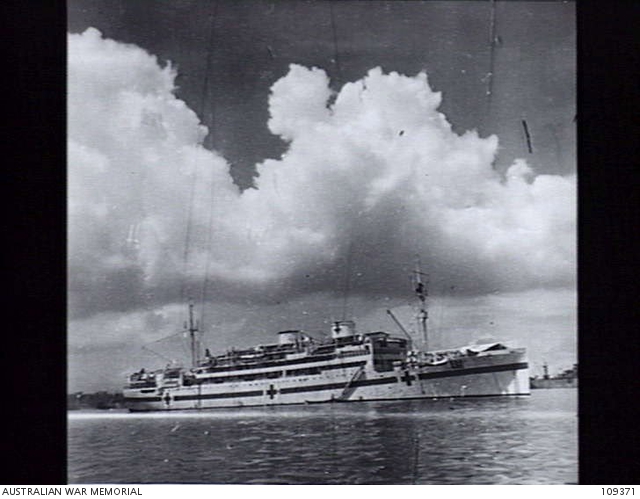 MOROTAI AREA. 2 JUNE 1945. THE HOSPITAL SHIP, SS WANGANELLA ...