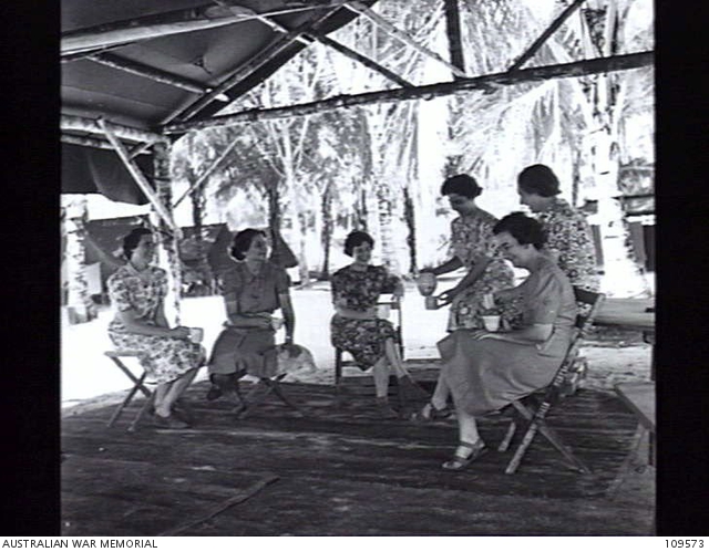 MOROTAI. 15 JUNE 1945. MEMBERS OF THE AUSTRALIAN ARMY NURSING SERVICE ...