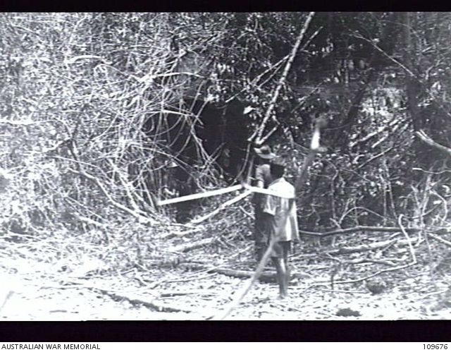 LABUAN ISLAND. 16 JUNE 1945. THE ENTRANCE TO A DISUSED RAILWAY TUNNEL ...