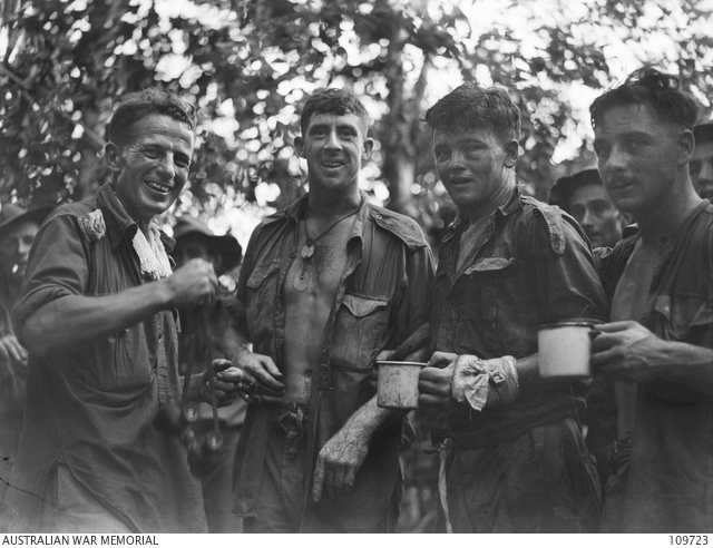 LABUAN ISLAND. 19 JUNE 1945. MEMBERS OF 2/28TH INFANTRY BATTALION ...