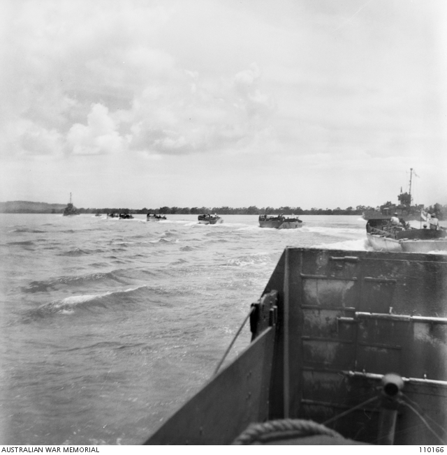 BRUNEI BAY, BORNEO. 10 JUNE 1945. TROOPS OF 9 DIVISION MADE LANDINGS AT ...