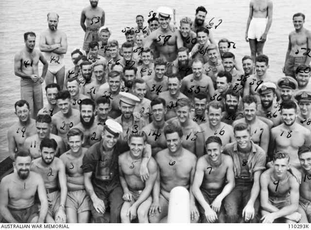TARAKAN ISLAND. MEMBERS OF THE CREW OF THE RAN CORVETTE, HMAS MILDURA ...