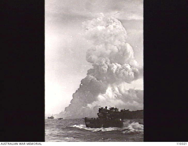 BALIKPAPAN, BORNEO. 1 JULY 1945. LANDING CRAFT VEHICLE PERSONNEL, WITH ...