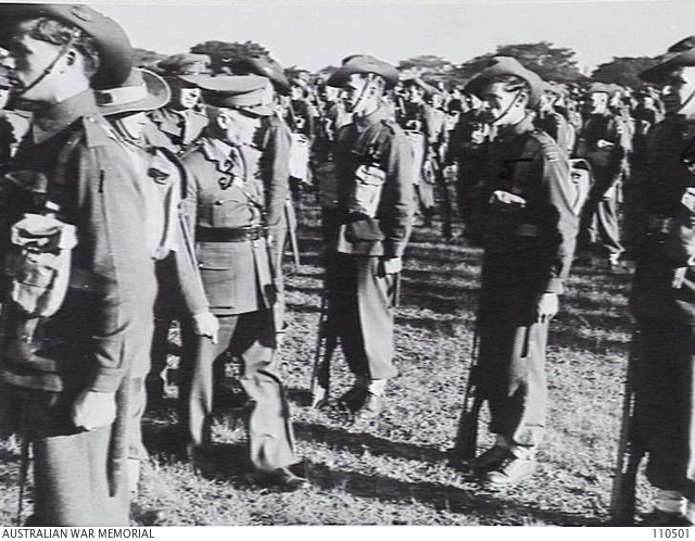MOORE PARK, NSW. 4 JULY 1945. A PRE EMBARKATION PARADE AND MARCH PAST ...