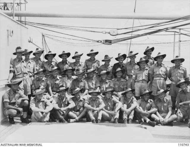 TARAKAN ISLAND. 8 JULY 1945. MEMBERS OF 2/2 HOSPITAL SHIP SS WANGANELLA ...