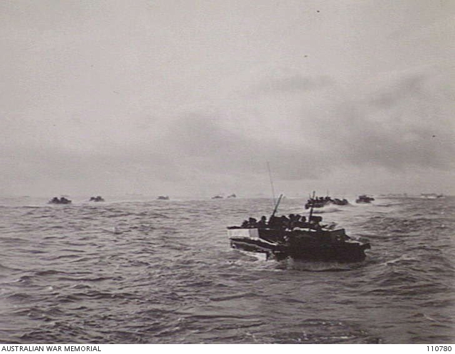 BALIKPAPAN, BORNEO. 1 JULY 1945. LANDING VEHICLES TRACKED, COMMONLY ...