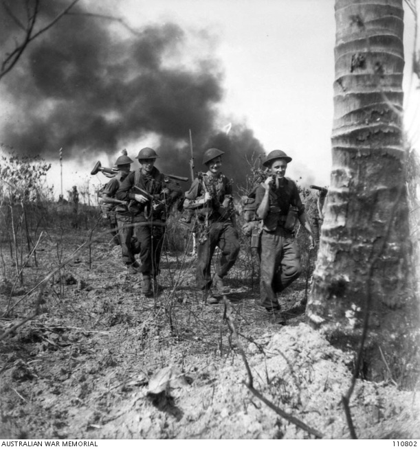 BALIKPAPAN, BORNEO. 1 JULY 1945. MEMBERS OF 2/12 INFANTRY BATTALION ...