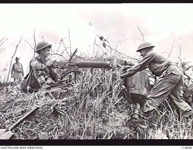 BALIKPAPAN, BORNEO. 2 JULY 1945. PRIVATE J EVANS (1) AND NX87944 PTE ...