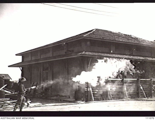 BALIKPAPAN, BORNEO. 3 JULY 1945. CAPTAIN H N FLAHERTY, CHEMICAL WARFARE ...