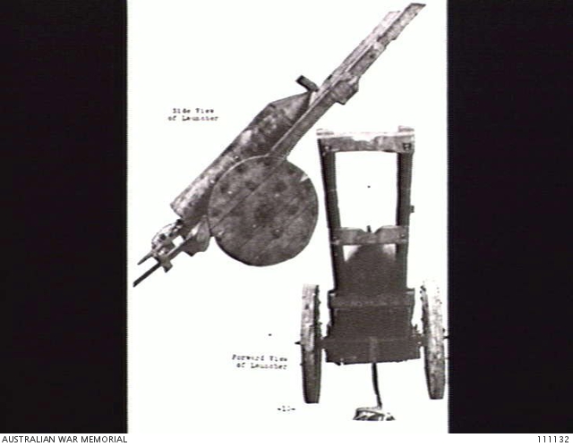 MELBOURNE, VICTORIA, 19 JULY 1945. A JAPANESE LAUNCHING DEVICE FOR A ...