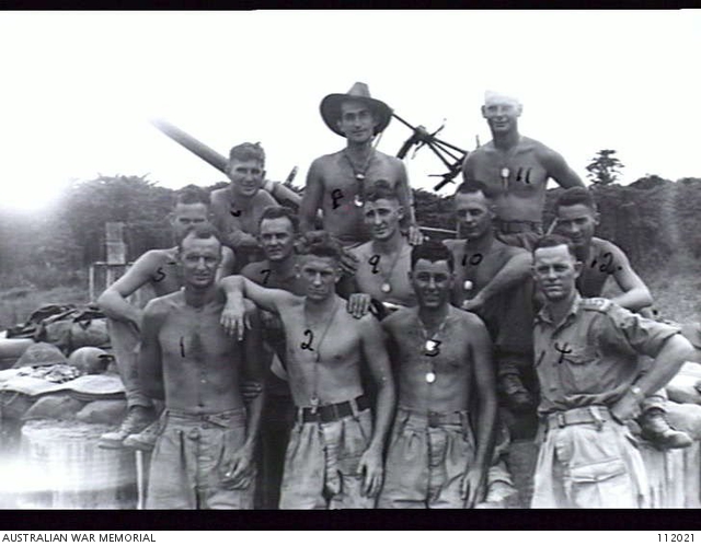 Crew members of L1 Gun, A Troop, 158 Light Anti Aircraft Battery, 53 ...