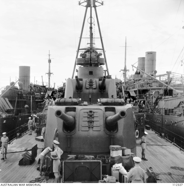 TAWI TAWI ISLAND. 1945-06-14. THE VSIS MERKUR, VICTUALLING SHIP AND ...