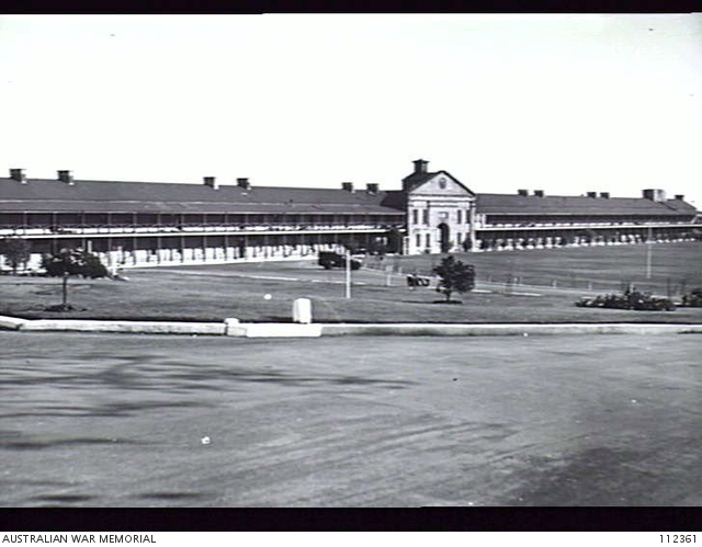 SYDNEY, NSW. 1945-08-03. THE MAIN BUILDING AT VICTORIA BARRACKS ...