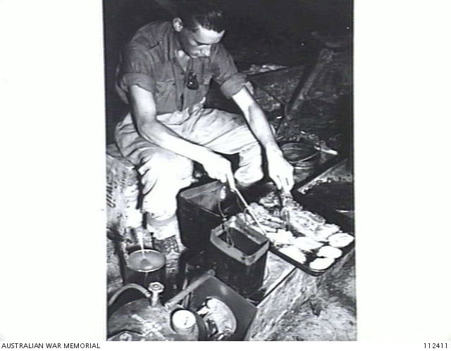 BALIKPAPAN AREA, BORNEO. 1945-07-26. PRIVATE G. J. FLYNN, COOK ...