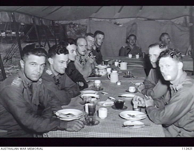 BALIKPAPAN, BORNEO. 1945-07-28. OFFICERS OF HQ 25 INFANTRY BRIGADE ...