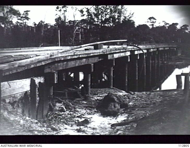 SERIA AREA, BORNEO, 31 JULY 1945. A SECTION OF THE NEW UNDERSTRUCTURE ...