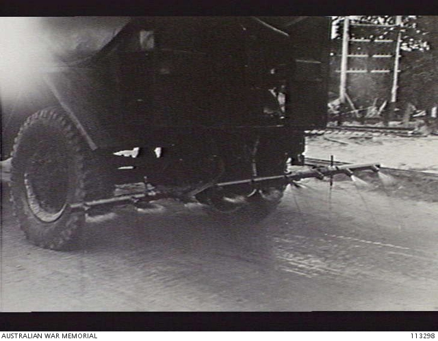 TARAKAN ISLAND. 1945-08-01. OIL TRUCK OF 1ST AIRFIELD CONSTRUCTION ...