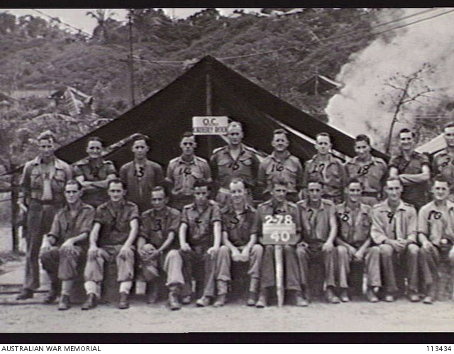 TARAKAN ISLAND. 1945-08-10. MEMBERS OF 2/78TH LIGHT AID DETACHMENT ...