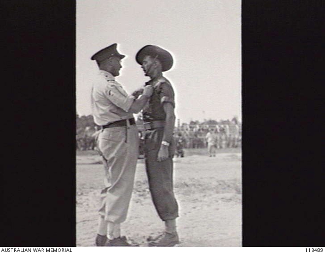 TARAKAN ISLAND. 1945-08-12. LIEUTENANT GENERAL SIR LESLIE J. MORSHEAD ...