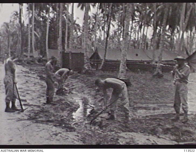 LABUAN ISLAND. 1945-08-08. MEMBERS OF HEADQUARTERS COMPANY, 2/4TH ...