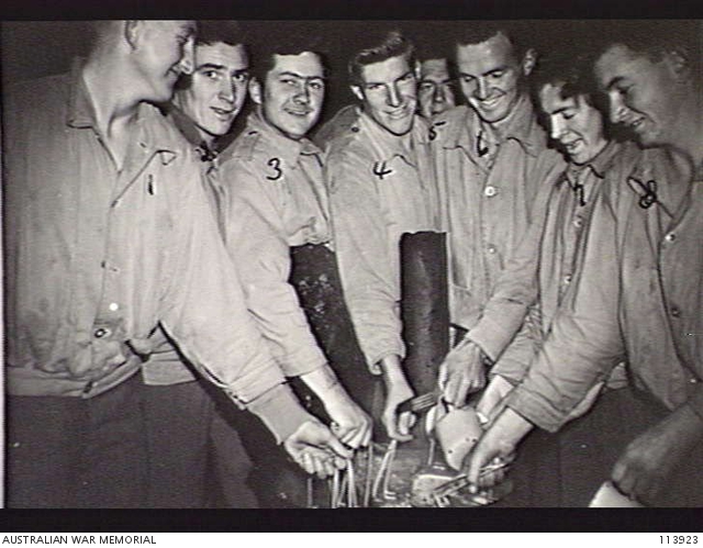 SINGLETON, NSW. 1945-08-22. MEMBERS OF C COMPANY, 2/41ST INFANTRY ...