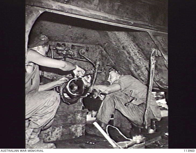 BALIKPAPAN, BORNEO. 1945-08-06. DRIVER F. WILLISON (1) AND LANCE ...