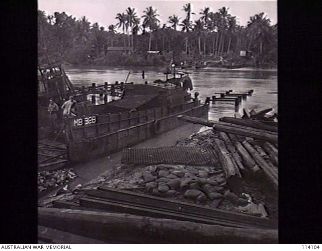 BEAUFORT, BORNEO. 1945-08-18. VIEW OF THE FLOODED PADAS RIVER SEEN FROM ...