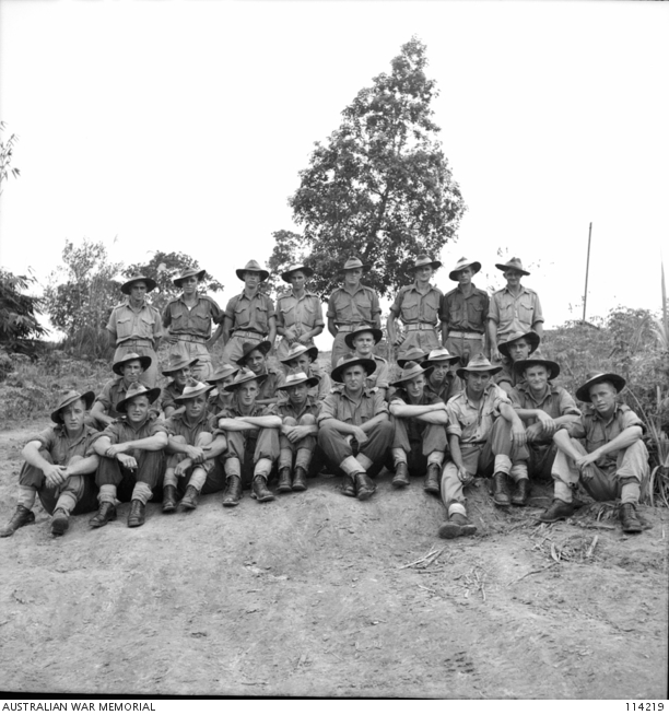 Outdoors group portrait of 14 Platoon, C Company, 2/12th Infantry ...