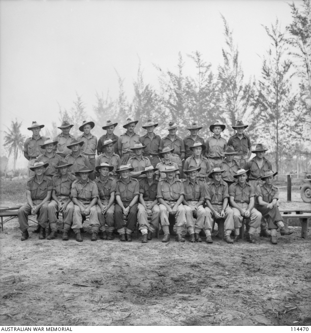BALIKPAPAN, BORNEO. 1945-08-24. MEMBERS OF THE GUARD PLATOON ...