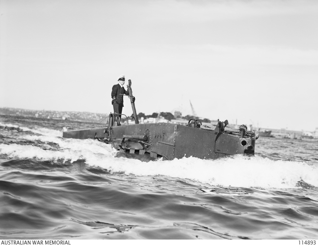 SYDNEY HARBOUR, NSW. 1945-09-06. THE ROYAL NAVY MIDGET SUBMARINE, THE ...