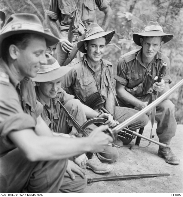 BEAUFORT, BORNEO. 1945-08-27. MEMBERS OF B COMPANY, 2/43RD INFANTRY ...