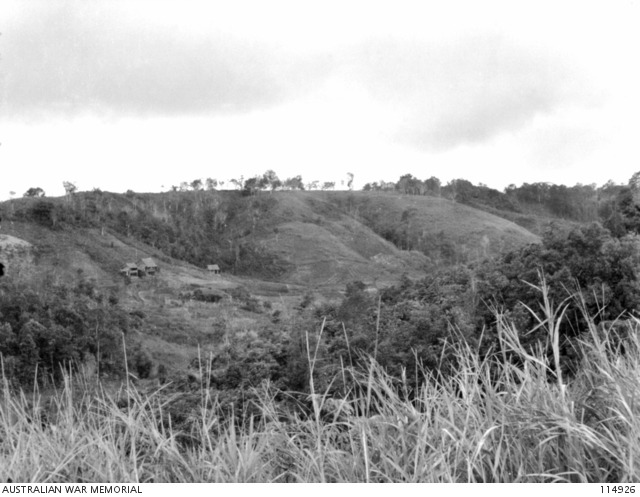 MIRI AREA, BORNEO. 1945-08-28. CENTRE KNOLL, THE MOST FORWARD POSITION ...