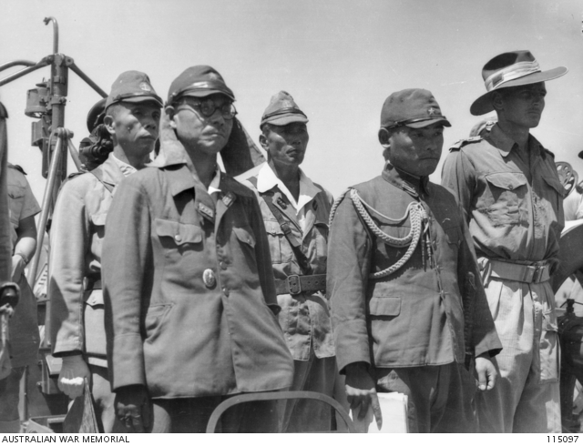 AT SEA, OFF TIMOR. THE SURRENDER OF ALL JAPANESE FORCES IN THE TIMOR ...