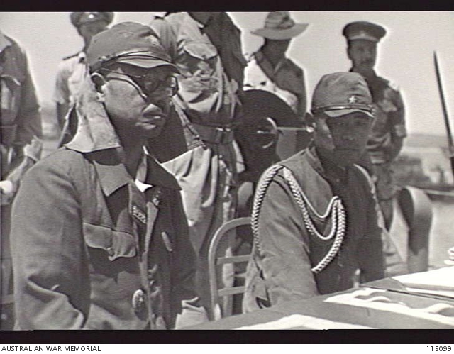 AT SEA, OFF TIMOR. THE SURRENDER OF ALL JAPANESE FORCES IN THE TIMOR ...