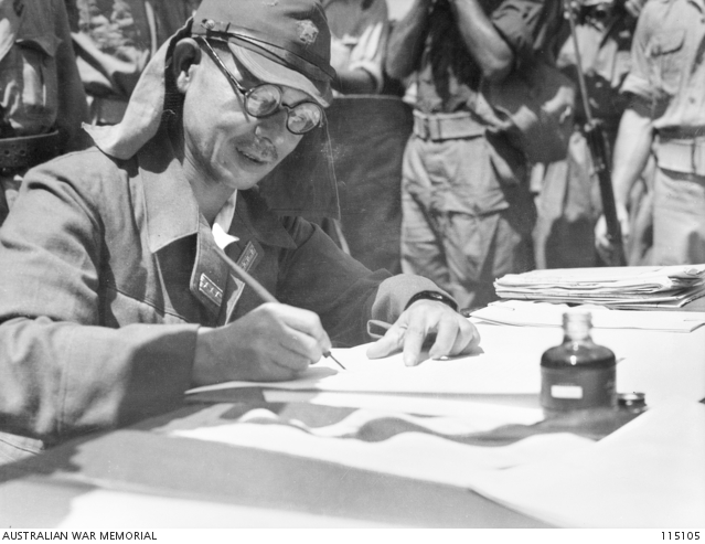 AT SEA, OFF TIMOR. 1945-09-11. THE SURRENDER OF ALL JAPANESE FORCES IN ...
