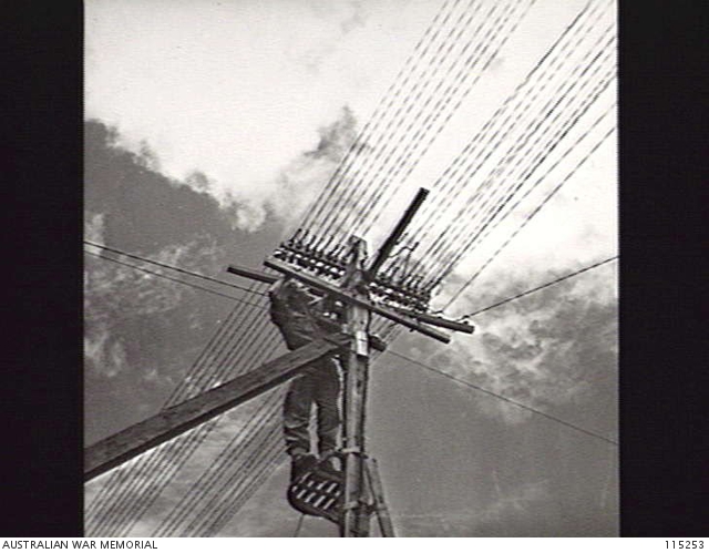 BALIKPAPAN, BORNEO. 1945-08-30. SIGNALMAN W. HURLEY, 13TH LINE SECTION ...