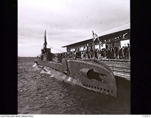 THE ROYAL NAVY (RN) SUBMARINE, HMS TURPIN, MOORED AT MOORABOOL STREET ...