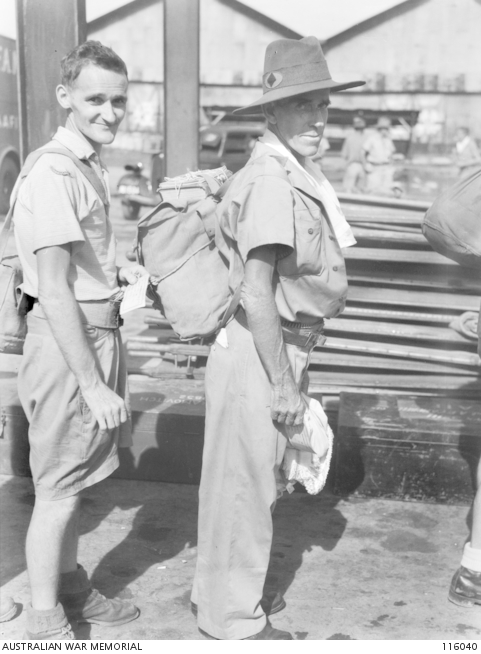 SINGAPORE. 1945-09-13. POWS RELEASED FROM CHANGI PRISON CAMP WERE ...