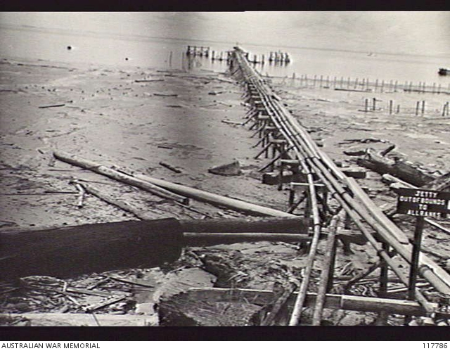 TARAKAN ISLAND. 1945-10-02. A SECTION OF THE LINGKAS BEACH AREA NOW ...