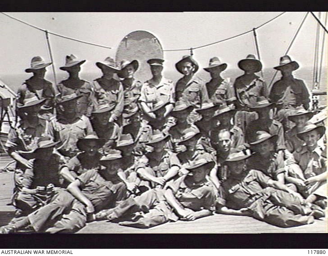 AT SEA. 1945-10-13. PERSONNEL OF 8TH DIVISION MEDICAL UNITS, EX-POWS OF ...