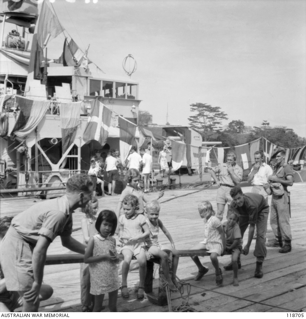 KUCHING, SARAWAK, BORNEO. 1945-09-14. KUCHING FORCE. SAILORS OF HMAS ...