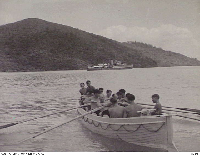 WHITSUNDAY PASSAGE, QUEENSLAND. 1945-11-07. THE CREW OF HMAS ...