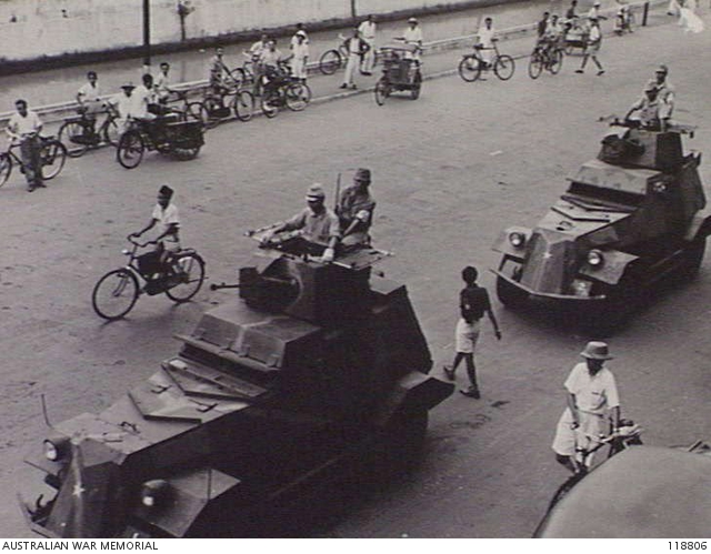 BATAVIA, JAVA. 1945-09-25. JAPANESE ARMOURED CARS AND OTHER ARMOURED ...