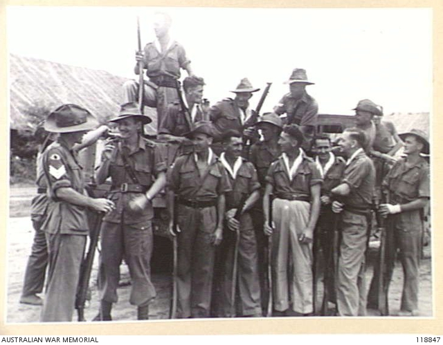 A PARTY OF AUSTRALIAN EX PRISONERS OF WAR ABOUT TO LEAVE NAKOM PATON ...