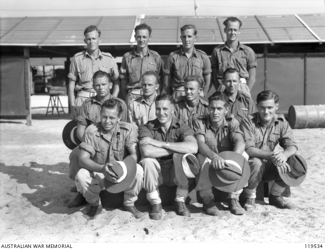 Group portrait of the 1st Australian Armoured Regiment, No. 5 Troop, C ...