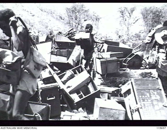TAIBESSI, PORTUGUESE TIMOR 1945-09-29. A JAPANESE VEHICLE AND ORDNANCE ...